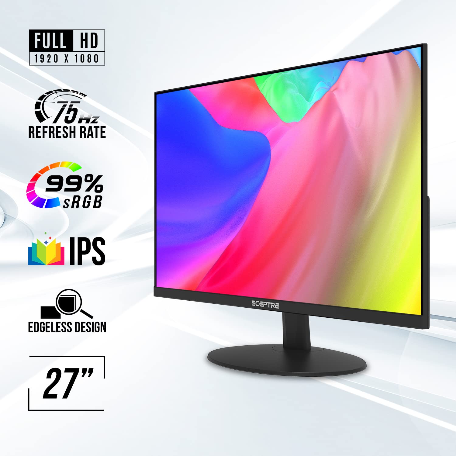 Sceptre 27 inch 1080P LED Monitors (E275W-19203R Series) and (E275W-FPT)