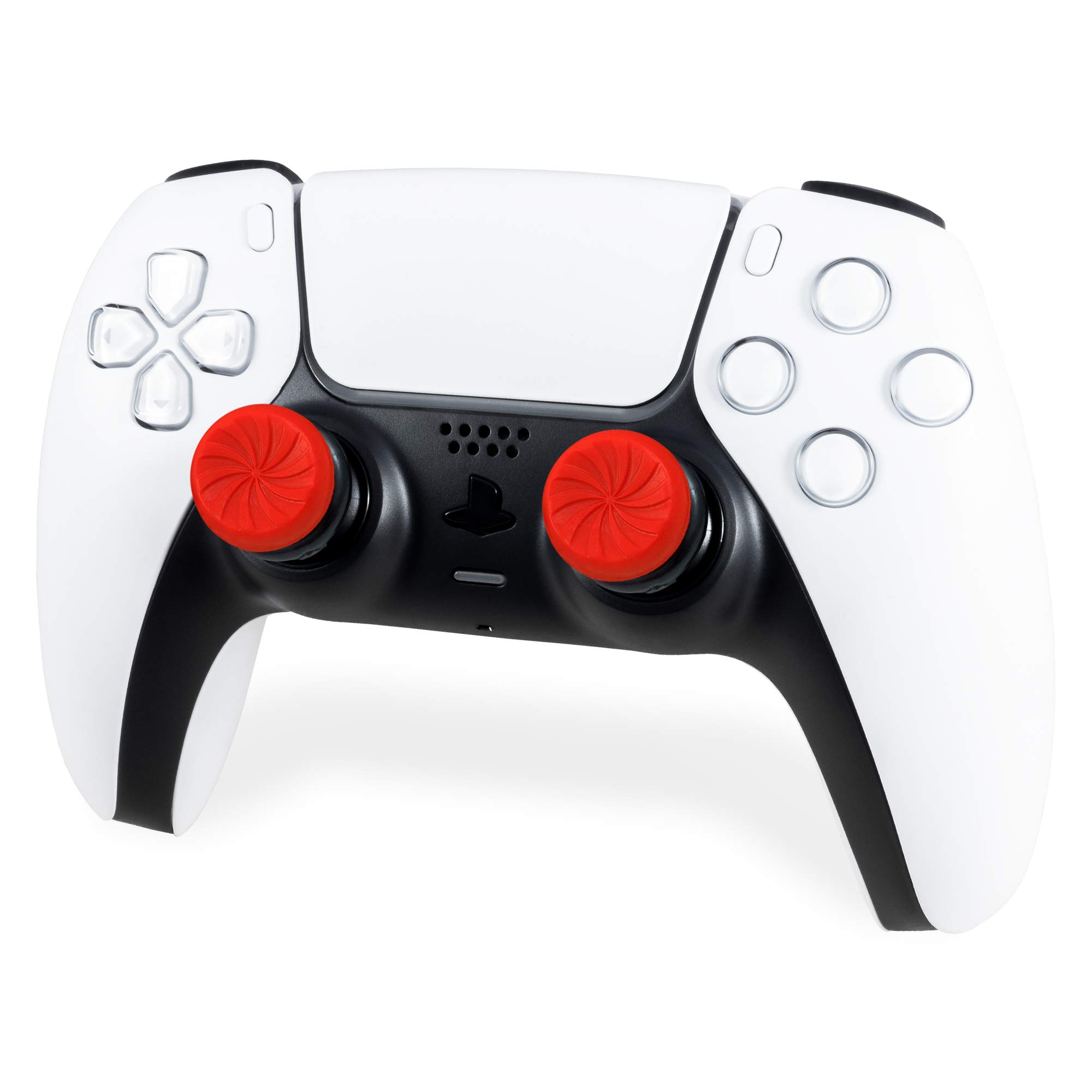 KontrolFreek FPS Freek Inferno for Playstation 4 (PS4) and Playstation 4 (PS5) Controller | Performance Thumbsticks | 2 High-Rise Concave | Red