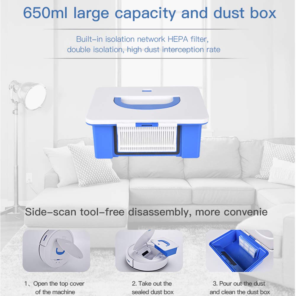 KONKA Robot Vacuum Cleaner and Mop, 1800Pa Strong Suction, Remote Control,Self-Charging,for Pet Hair,Hard Floor and Carpets,Ship from USA
