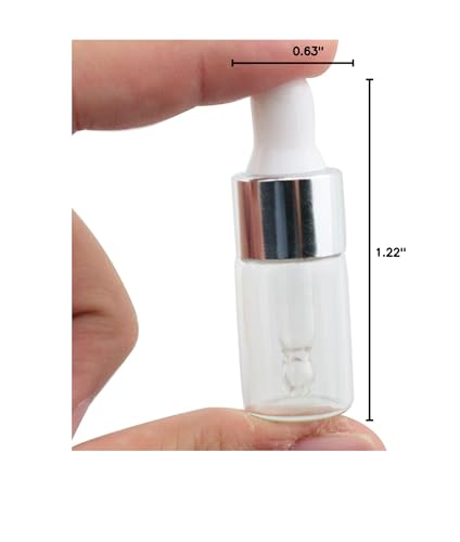 TAODAN Glass Dropper Bottles 10pcs 3ml Clear Glass Vials Sample Dropper Bottle Empty Essential Oils Bottles With Pipettes