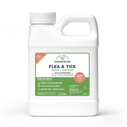 Wondercide - Flea and Tick Spray Concentrate for Yard and Garden with Natural Essential Oils – Kill, Control, Prevent, Fleas, Ticks, Mosquitoes and Insects - Safe Around Pets, Plants, Kids - 16 oz