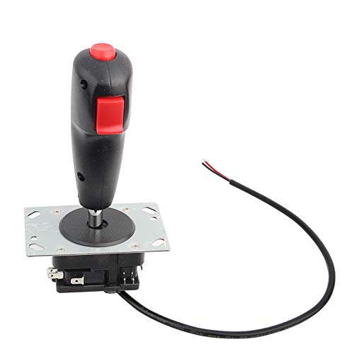 Schellen Flight Joystick, Plastic Black and Red 8 Way Joystick with Trigger and Top Fire Button for DIY Arcade Game Machine Parts