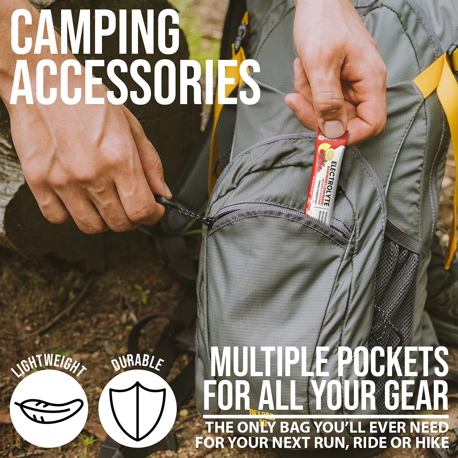 Mountain Designs Hydration Backpack - 10L Leakproof Hiking Backpack has Large Compartments and 3L Tactical Backpack Water Bladder - Water Backpack or Hydration Backpack is a Hiking Gear Must.