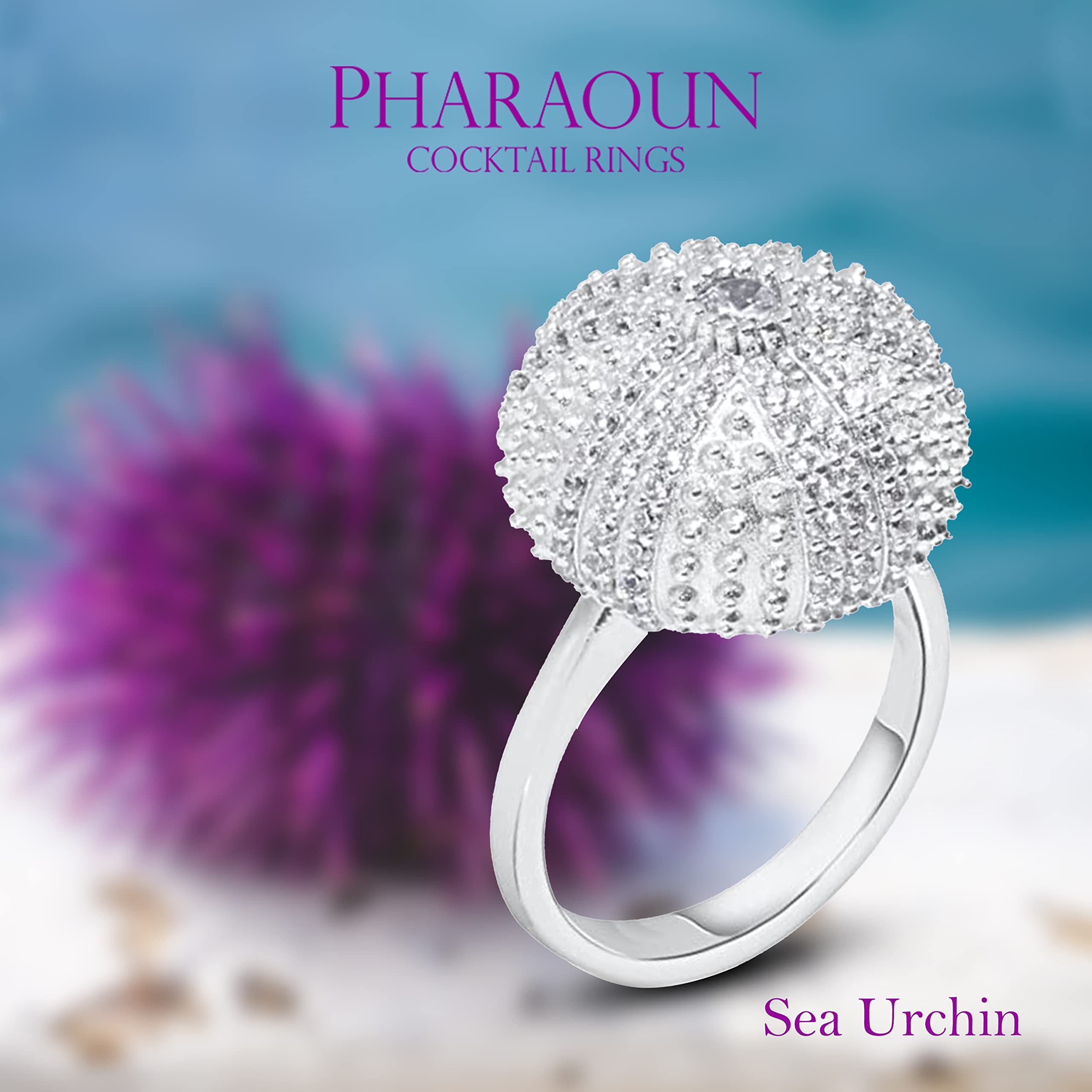 Pharaoun Mini Sea Urchin Cocktail Ring in Sterling Silver - Size 8