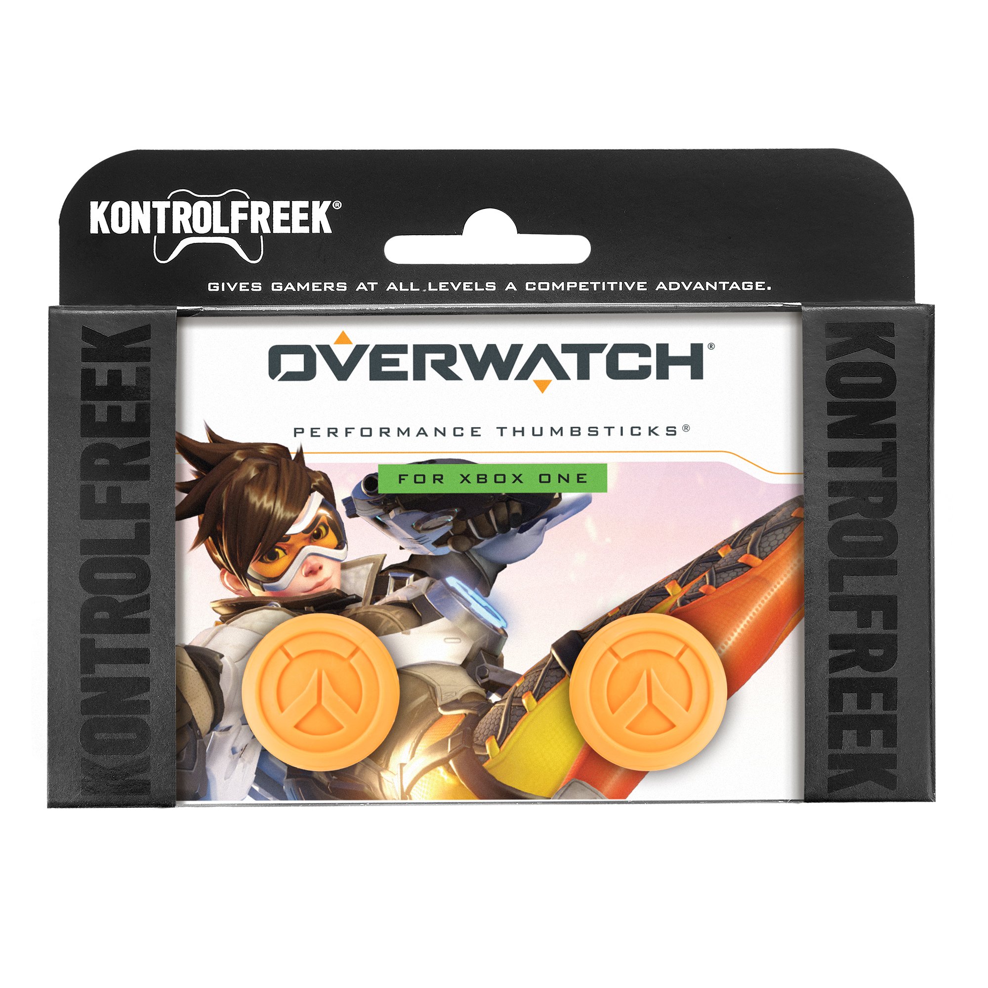 KontrolFreek Overwatch for Xbox One Controller | Performance Thumbsticks | 1 High-Rise Convex, 1 Mid-Rise Convex | Orange