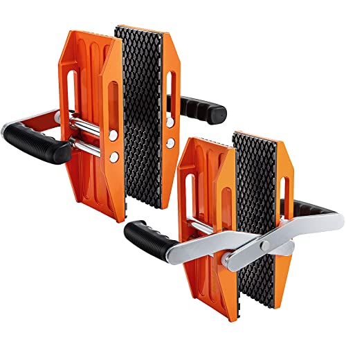 VEVOR 2 PCS Double Handed Stone Carrying Clamps, 1.97 inch (50mm) Granite Lifting Tools with Slip-proof Rubber Pads, 440 lbs Loading Capacity for Moving Marble, Glass, Slabs and Plywood