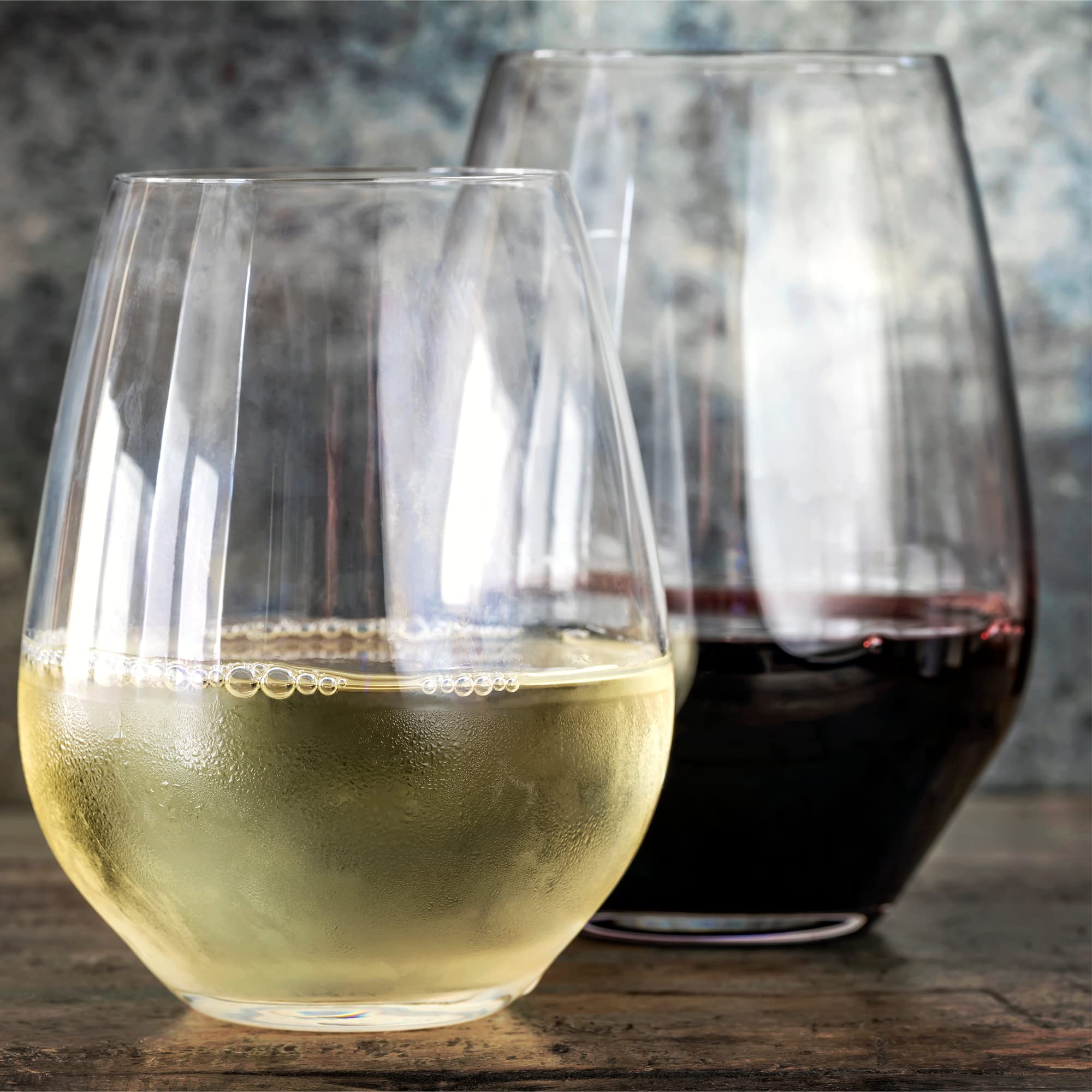 Mighty Merchandise 9 Oz Stemless White Wine Glasses - Bulk Set of 12 - Libbey 207 - For Weddings, Parties, Events - Versatile, Elegant Design - In Protective Packaging