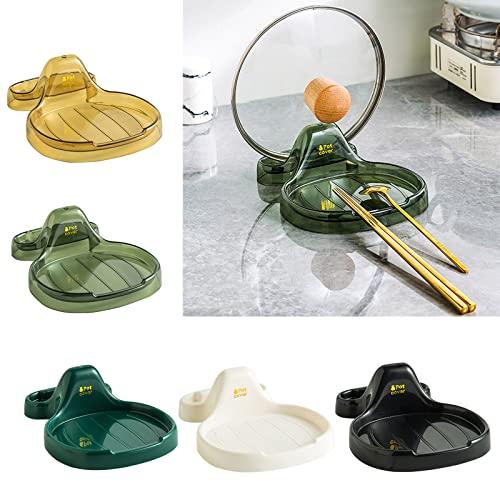 kmobruzy Pan Lid Holder Supports Spoons Pot Cover Rests Spatula Stand for Kitchen Convenience Utensils Tool Accessories Organizer Pot Lid Rack