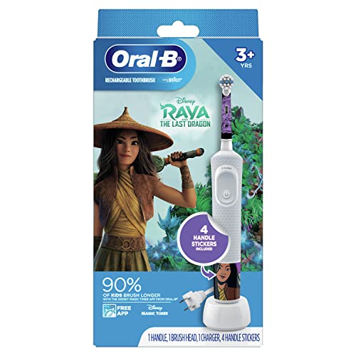 Oral-B Kids Electric Toothbrush Featuring Disney's Raya and The Last Dragon, for Kids 3+