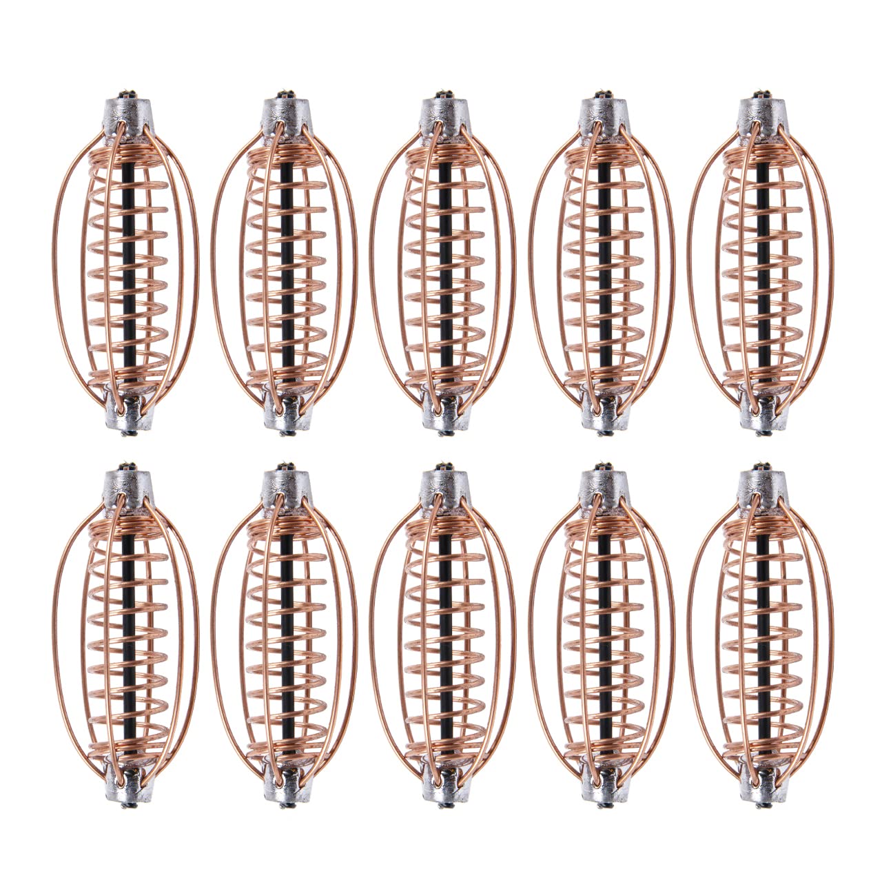 N.1 10pcs Spring Fishing Feeder Carp Сrucian Fishing Bait Cage Steel Spring Fishing Feeder (25)