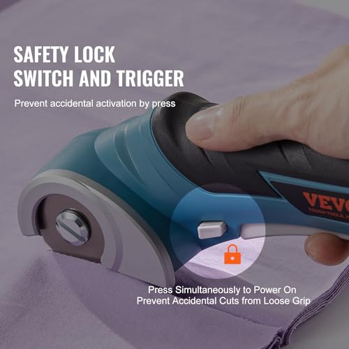 VEVOR Cordless Electric Scissors, 3.6 V 2000 mAh Mini Electric Fabric Cutter, 1.6" SKH9 Sharp Blade, with Replacement Blade and Battery Charger, for Cutting Carpet, Cardboard, Leather, Paper, Plastic