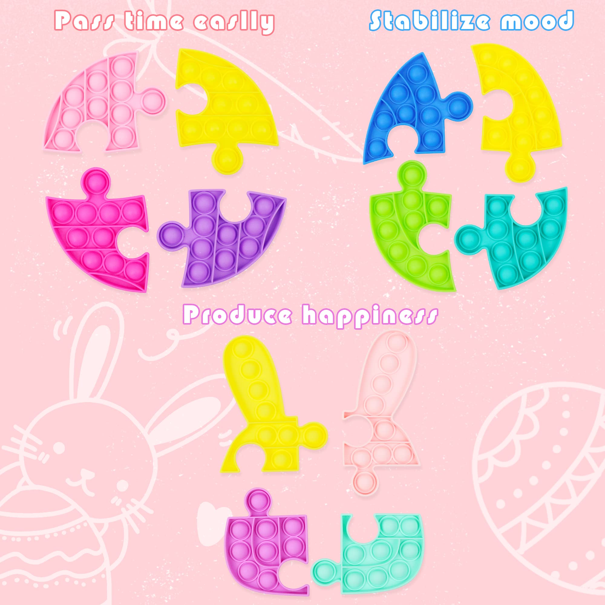 Puzzle Pop Jigsaw Its Puzzles Fidget Sensory Preschool Graduation for Kids Push It Bubble Pops Popet Poppet Boys Girls Learning for Party（3 Styles：Egg,Rabbit,Circle）