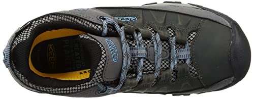 KEEN Women's Targhee 3 Low Height Waterproof Hiking Shoes, Magnet/Atlantic Blue, 7