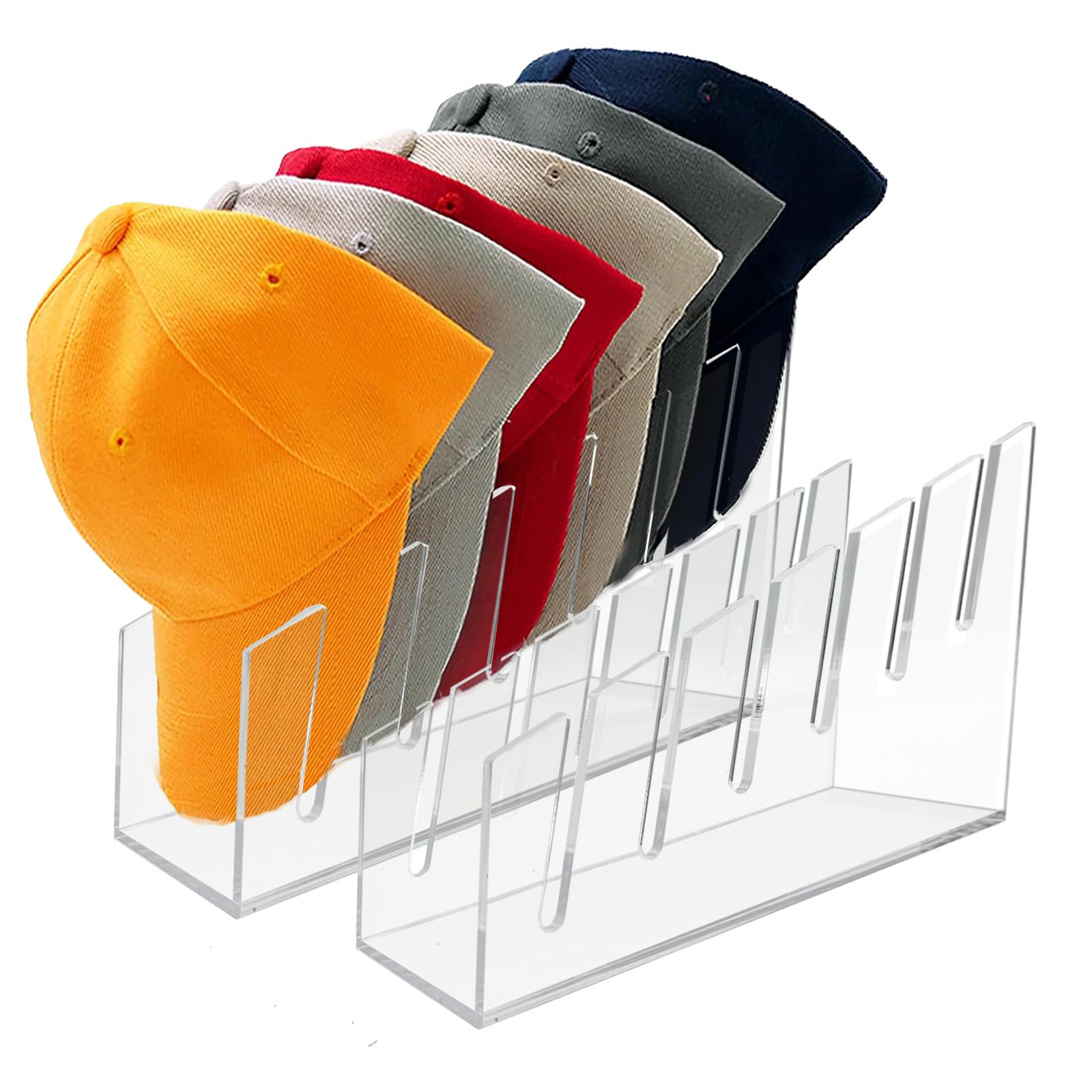 ZSYAIIQ Hat Stand for Baseball Caps, 2Pcs Hat Organizer for Baseball Caps Storage,Hat Racks for Baseball Caps Display Hat Holder for Bedroom, Closet, Dresser, Office (2 PACK)