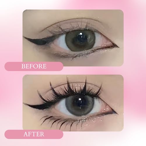 Ninetynine Dreams Tower Top Style Individual Manga Manhua Anime Lash Extensions (9-13mm) C Curl Reusable False Eyelash Soft & Lightweight Volume Lash Clusters