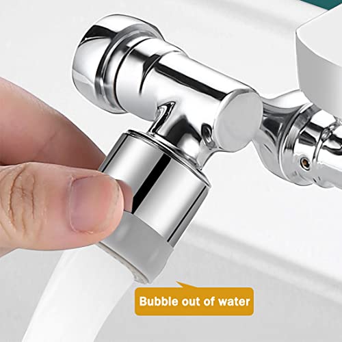 umogy Faucet Extender, Large Angle Rotating Splash Faucet Aerator, Universal 1080 Swivel Robotic Arm Swivel Extension Faucet Aerator, Faucet Extender for Sink with 2 Water Outlet Modes (2pcs)