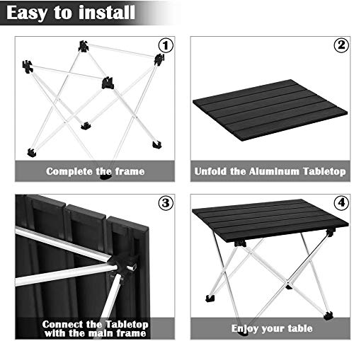 LIANTRAL Small Camping Table, Portable Outdoor Lightweight Folding Compact Picnic Camp Beach Table for Outdoor Camping, BBQ, Hiking, Fishing