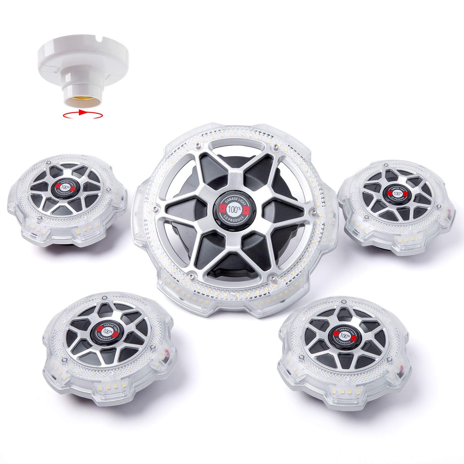 LED High Bay Light,120W Multi- Point Illumination 360° Garage Lighting Ceiling LED Bulb, 12000LM 6500K LED Shop Lights Fixture High Brightness Work Lights for Garage/Attic/Basement/Home/Office …