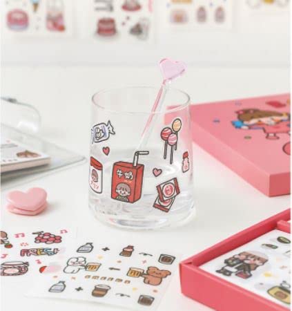 PVC Sticker,Sticker Cartoon Pattern DIY Diary Sticker Scrapbook Stationery Stickers Kawaii Stickers (Happy Day)