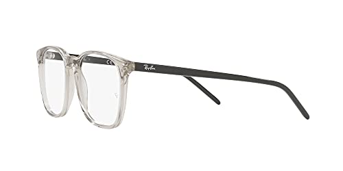 Ray-Ban RX5387F Low Bridge Fit Square Prescription Eyewear Frames, Transparent Beige/Demo Lens, 54 mm