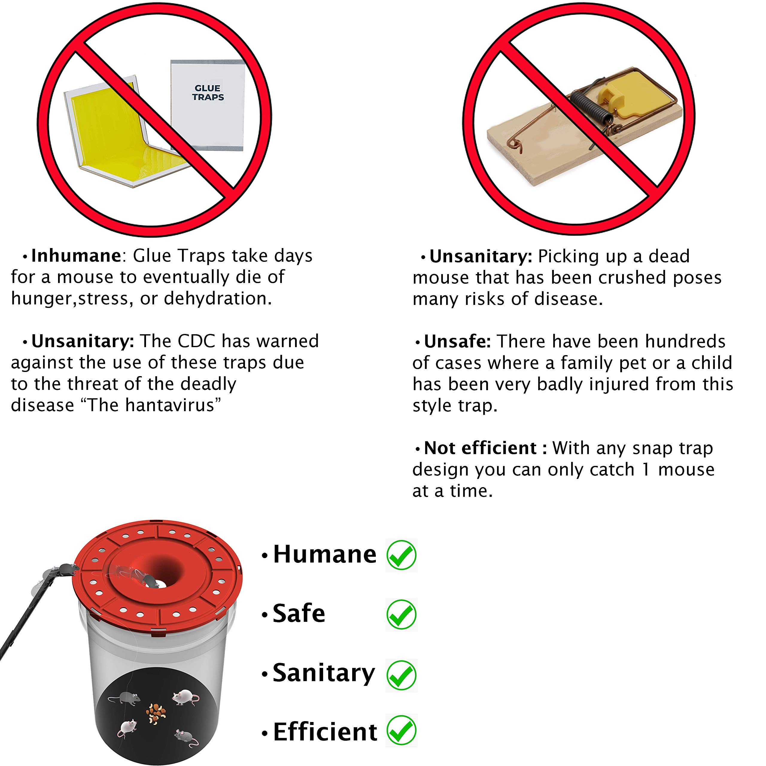 RinneTraps- 2 Pack Hole in One Mouse Trap – Humane – Reusable – Multi Catch – No See Kill – Indoor/Outdoor (2)