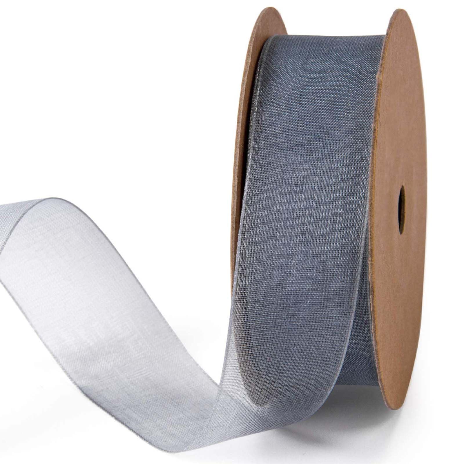 LaRibbons 1 Inch Sheer Organza Ribbon - 25 Yards for Gift Wrapping, Bouquet Wrapping, Decoration, Craft -Dark Rose