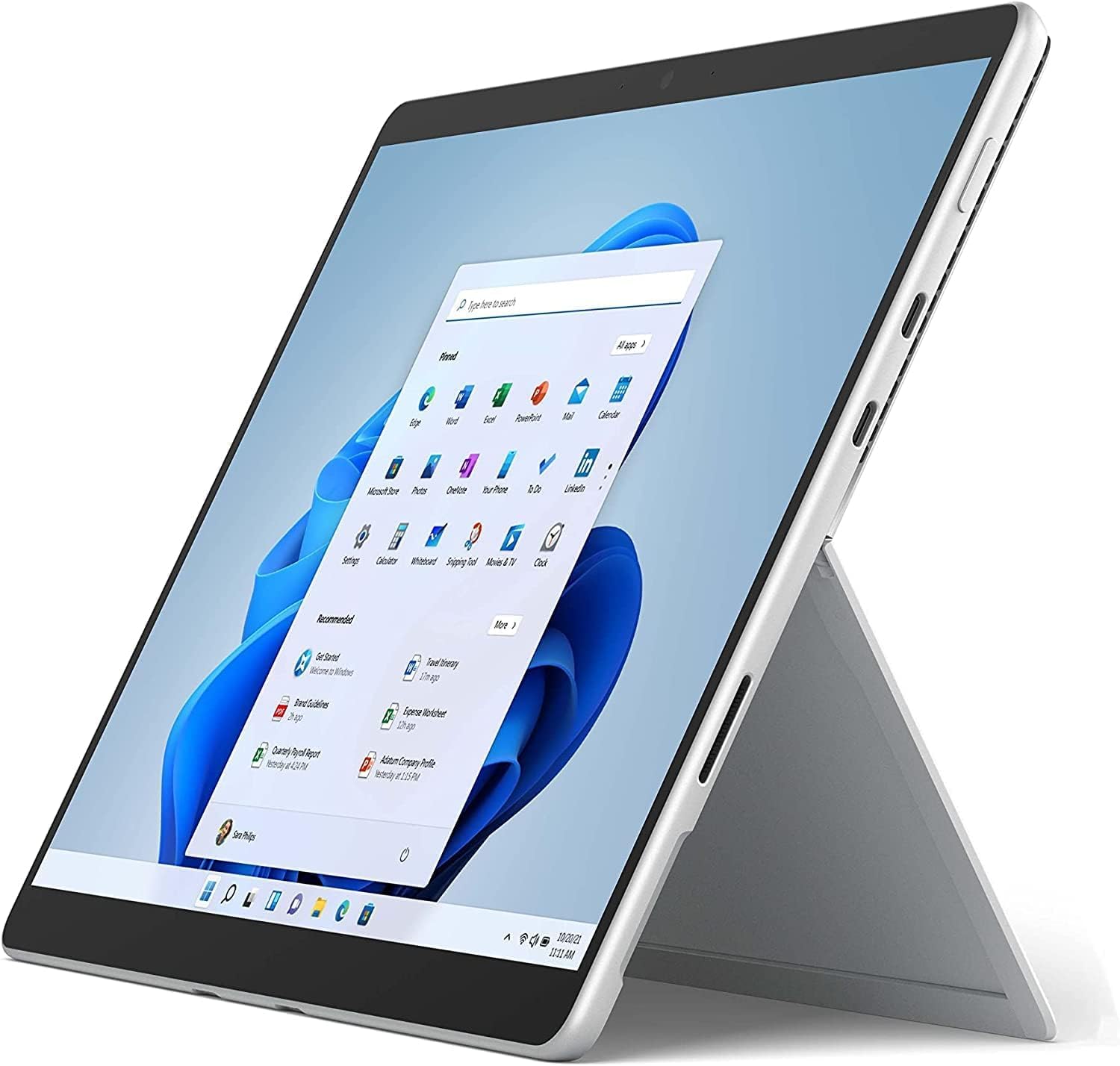 Microsoft Surface Pro 8 Tablet: 12.3" Touchscreen Display, Intel Core i5, 8GB RAM, 128GB SSD, Windows 10 Pro-64 Laptop Computer - Ideal for Office and Gaming Platinum, EAM-00005 (Renewed)