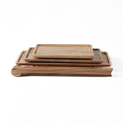 Wooden Tiered Serving Tray Wood 3 Tier Trays Stand Rectangular Cupcake Platters Collapsible Detachable Dessert Cake for Fruit Appetizers Tea Party Entertaining Food Buffet Wedding Farmhouse Decorative