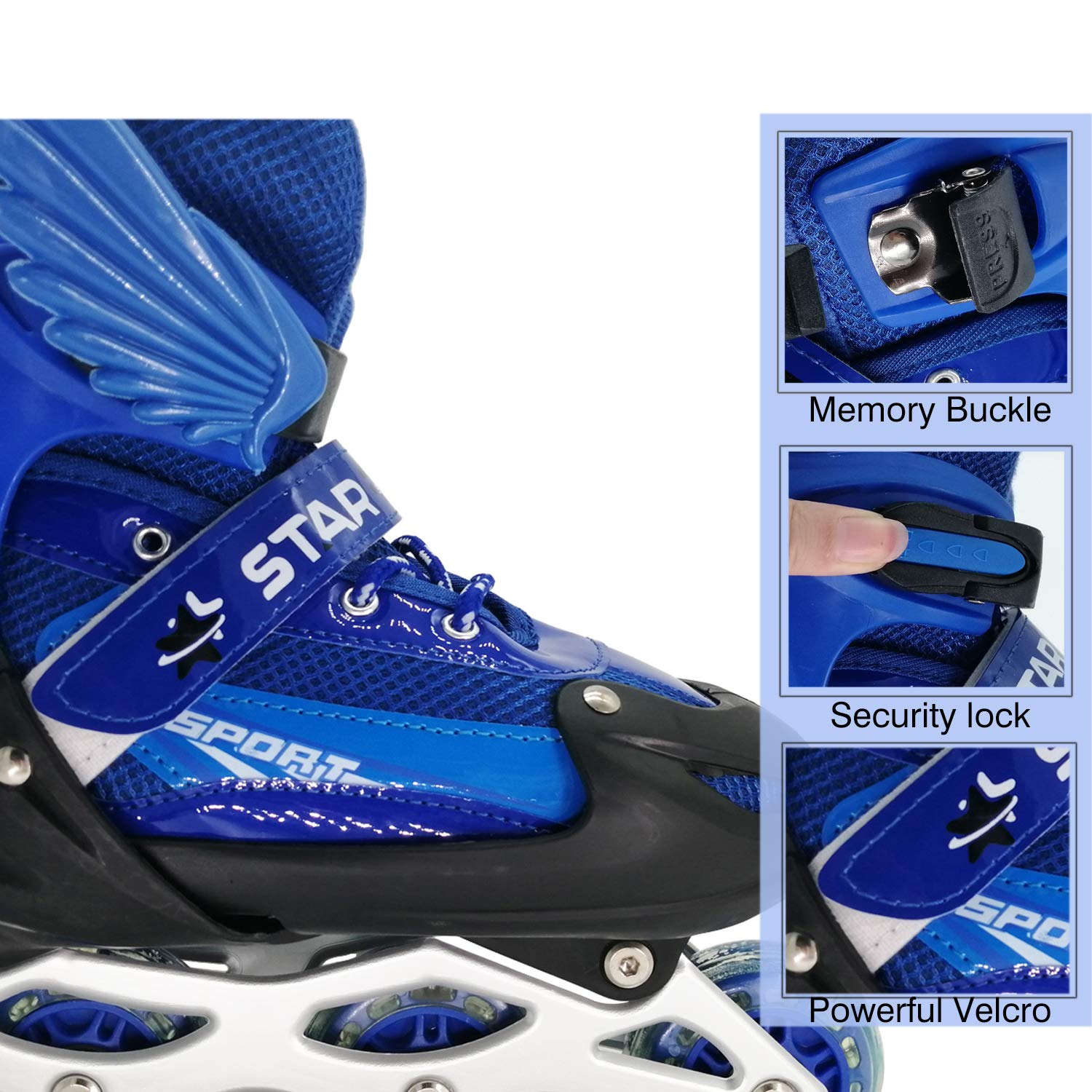 LIKU Inline Skates for Kids, Featuring Illuminating Wheels, Adjustable Inline Skates for Girls and Boys.