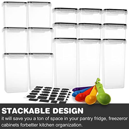 RAZCC Airtight Food Storage Containers Set, 30 PACK Cereal for Kitchen and Pantry Organization Canisters Cereal, Rice, Flour & Oats, Marker and Labels