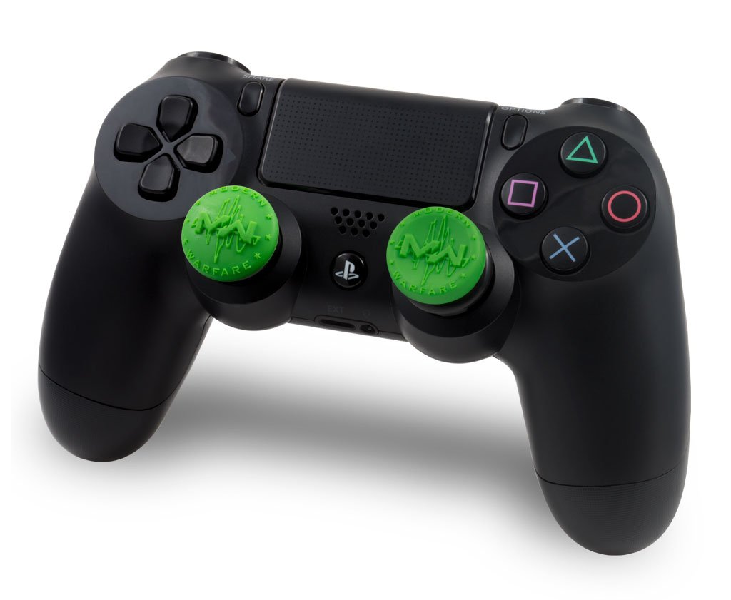 KontrolFreek FPS Freek Call of Duty Modern Warfare for PlayStation 4 (PS4) Controller | Performance Thumbsticks | 1 Low-Rise Convex, 1 High-Rise Concave | Green