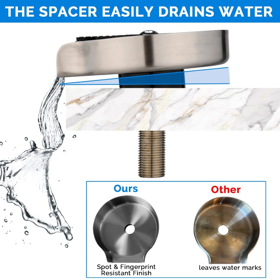 Rinzer Automatic Sink Glass Rinser for Kitchen Sink with Drying Mat - Stainless Steel Spot Free Finish - Bar Glass Washer For Kitchen Sink - Sink Cup Washer for Sink - Sink Cup Rinser for Sink