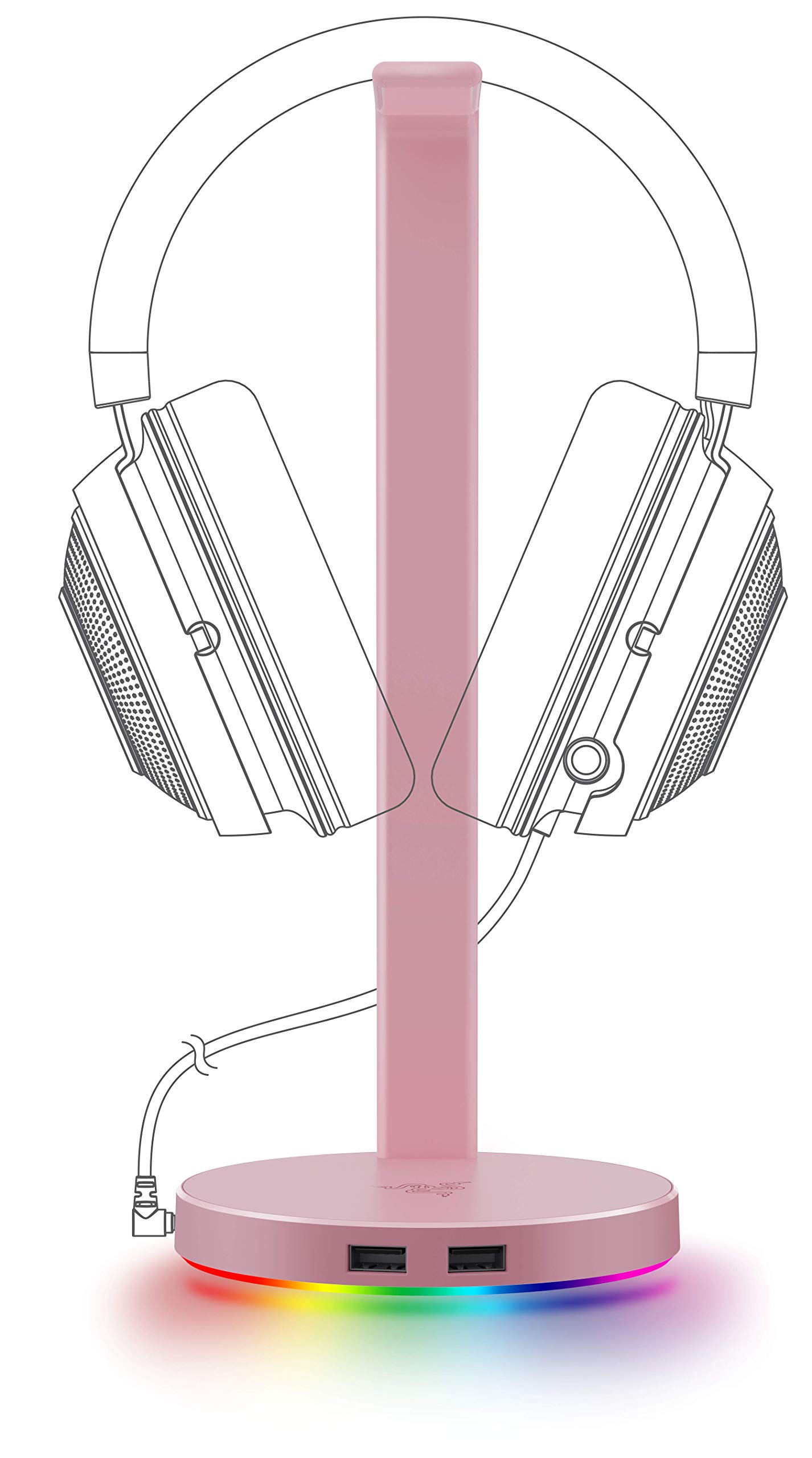 Razer Barracuda X Wireless Gaming Headset (2021) and Base Station V2 Chroma Headset Stand Holder Bundle - Pink