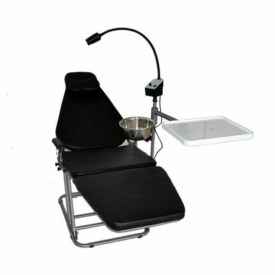 XUX Portable Foldable Chair with LED Exam Light & Tray + Doctor's Stool Nylon Bag