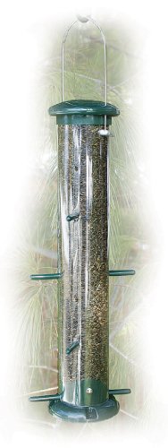 Woodlink NATUBE9 Audubon Plastic 8 Port Thistle Finch Feeder, Green, 15-Inch