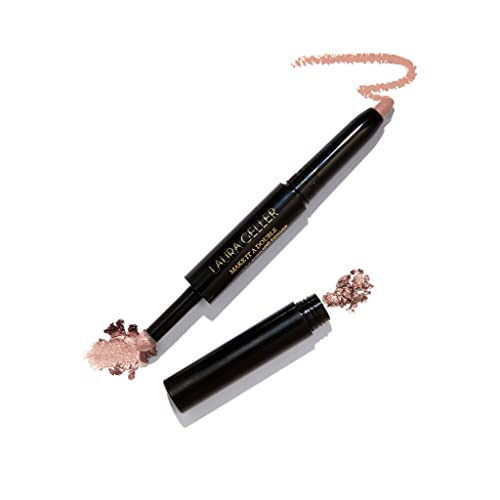 LAURA GELLER NEW YORK Make It A Double Dual-Ended Eyeshadow - Chardonnay - Cream Eyeshadow Stick + Matching Powder Eyeshadow - Crease-Proof & Smudge-Proof