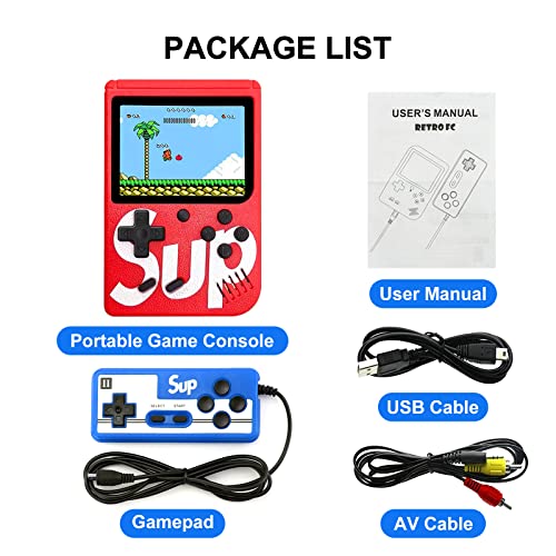 Retro Game Console,Handheld Game Machine Built-in 400 Classical Old Games 2.8inch Color Screen Support TV Output , Gift for Kids, Adults Portable Nostalgic Arcade,Mini Video Game