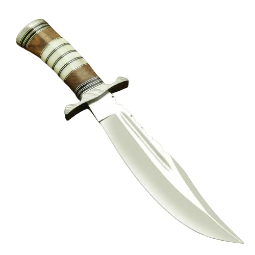 PSK05 - 13 Inches Custom Handmade D2 Steel Hunting BOWIE Knife With Leather Sheath GIFT