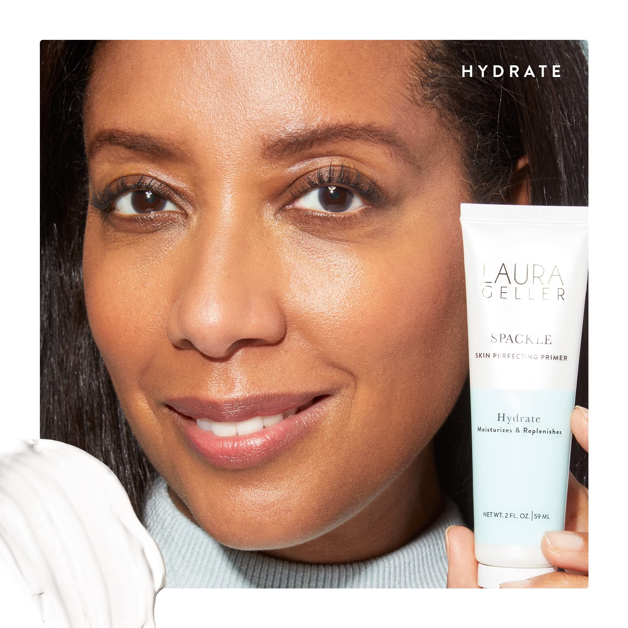 LAURA GELLER NEW YORK Better than Bare Tinted Moisturizer SPF 50 - Fair 130 - Buildable Light to Medium Coverage + Spackle Super-Size Skin Perfecting Makeup Primer with Hyaluronic Acid, Hydrate