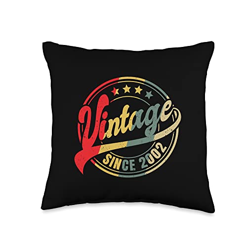 Vintage 2002 21st Birthday Gifts For Men & Women 21 Year Old: 21st Birthday Vintage Since 2002 Throw Pillow, 16x16, Multicolor