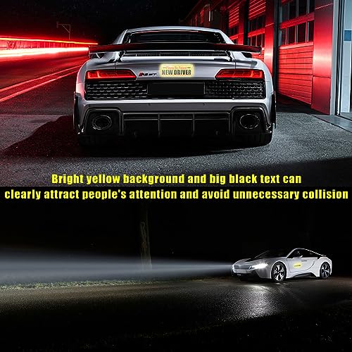 Ziciner 2 PCS Student Driver Magnet for Car, Reflective New Driver Vehicle Safety Signs, Please Be Patient Student Driver Magnet Decals, Beginner Safety Warning Bumper Magnet Signs (Style 7)