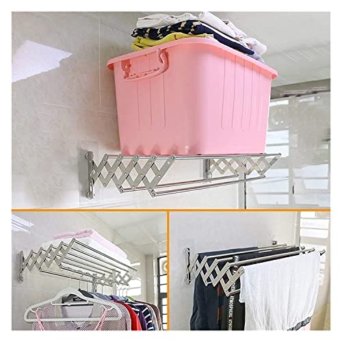 XMCX Folding Laundry Drying Rack- Wall Mounted Clothing Shelf for Shirts Pants Towels Shoes Garments Hanging Hanger Easy Storage (Size : 100cm/39.4in)