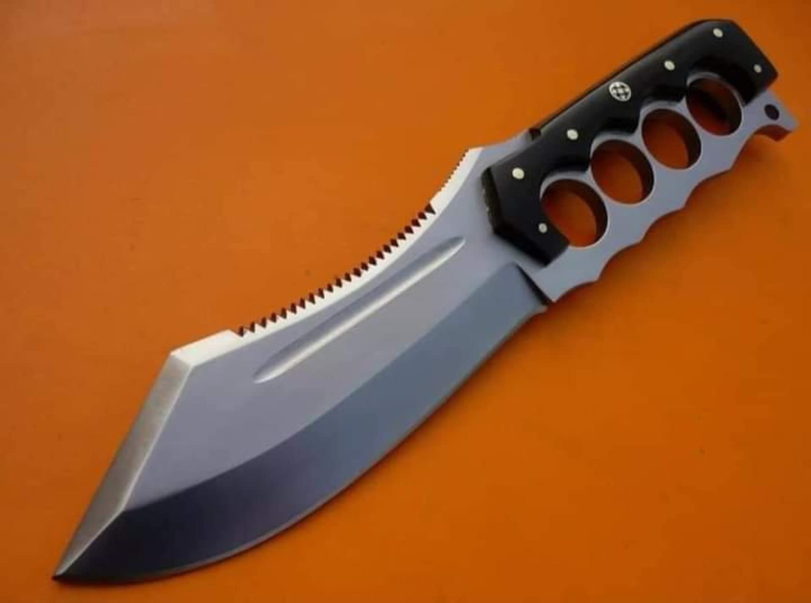 PSK239 - Full Tang Bowie Knife Handmade | D2 Tool Steel Hunting Bowie| Leather Sheath, Black