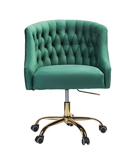 Lydia Tufted Velvet Upholstery Task Chair for Home Office-Green