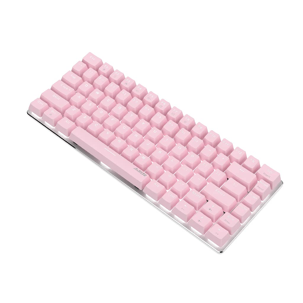 unband Mechanical Gaming Keyboard 82 Keys Wired White Backlit Keyboards Two-Color Injection Cover for Gamer Computer Laptop (Color : Red)