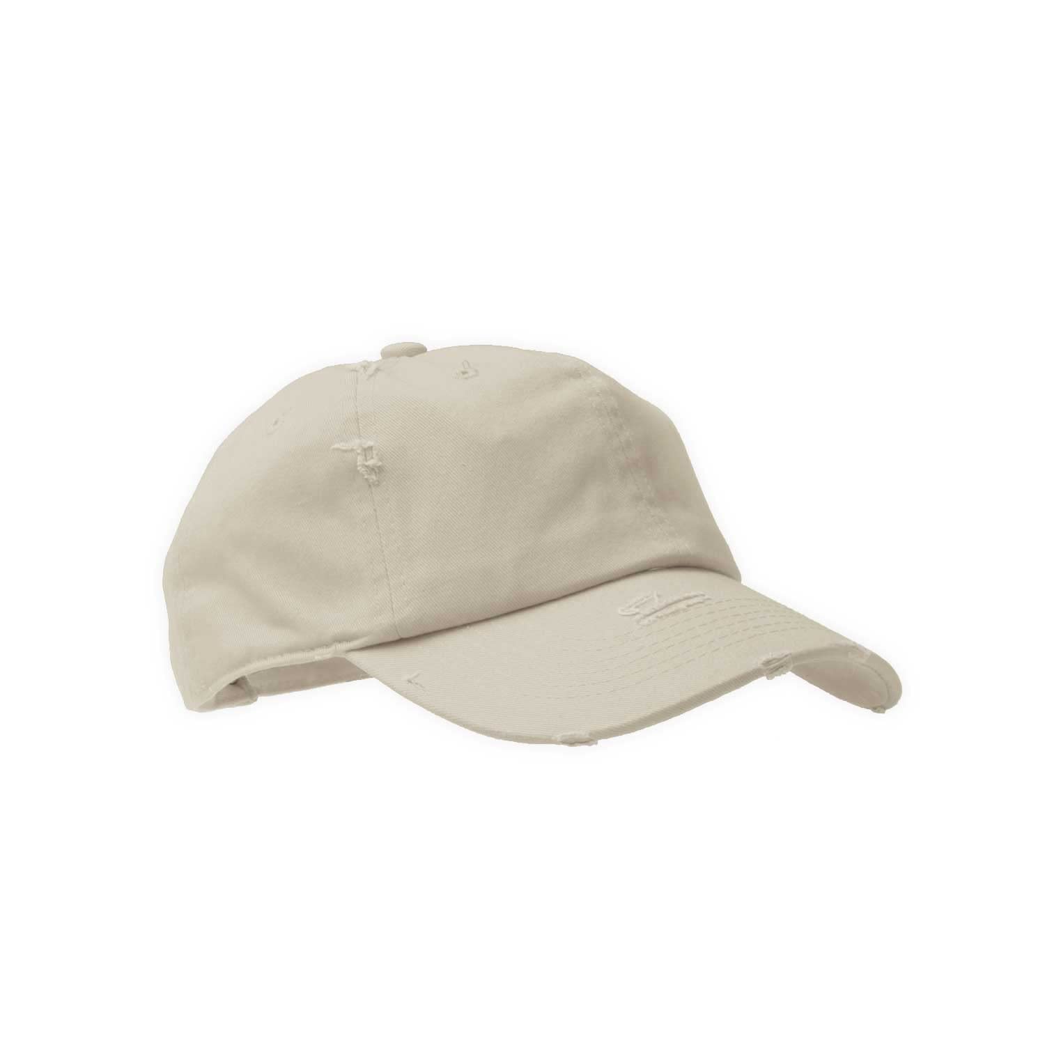 PLAIN GEAR Vintage Washed Distressed Hats for Men and Women - Unisex Cotton Hat Baseball Cap with Adjustable Metal Buckle (White)