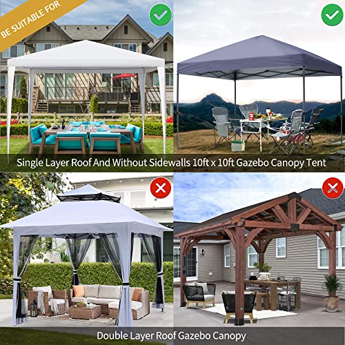 WenHaus Patio Mosquito Net for 10'x10' Gazebo Pop Up Canopy Tent Mesh Netting Screen Sidewall with Zipper for Outdoor Camping (Mosquito Netting Only, Black)