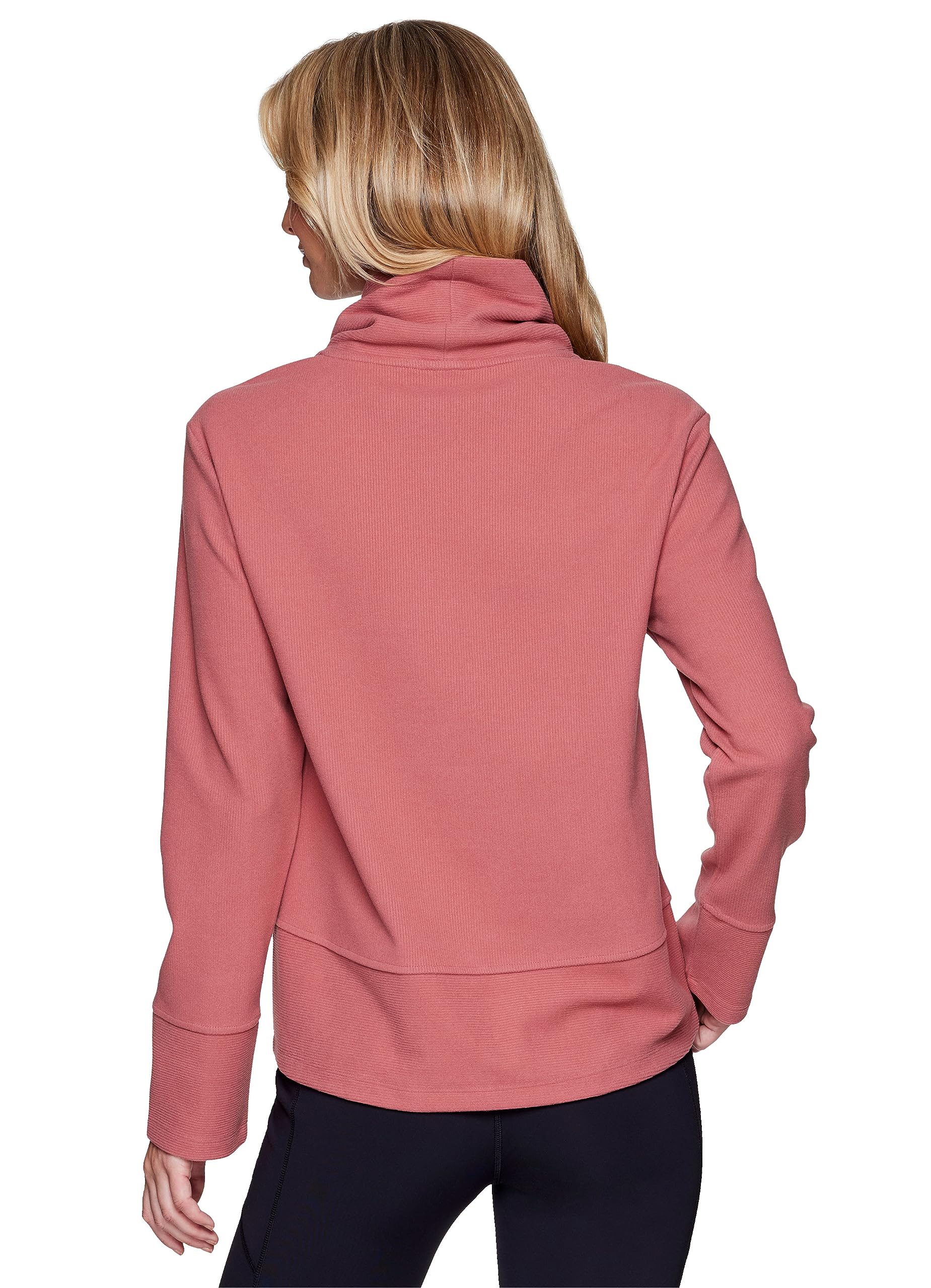 RBX Women's Lightweight Soft Cowl Neck Tunic Pullover Sweater Plush Sand S