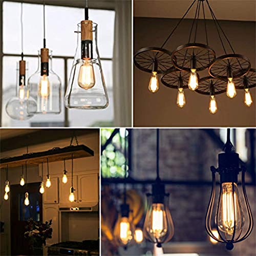 MEIDAODUO Vintage LED Edison Bulbs ST58 60W Equivalent, 6W High Brightness Vintage LED Bulb Clear Glass E26 ST19 2700K Soft Warm White Light Bulb Antique for Bathroom, Pack of 9