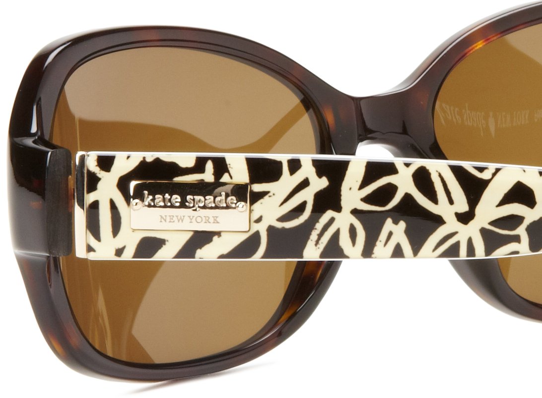 Kate Spade New York Women's Akira Rectangular Sunglasses, Tortoise Polarized, 54 mm